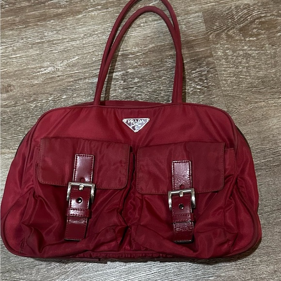 Prada | Bags | Prada Red Nylon Bag | Poshmark